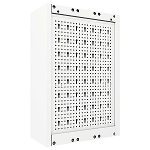 CUMYZO Wall Mounted Tool Cabinet Industrial Style Metal Gray and Black Gray (5.65KG/12.43LB) Tool Storage & Organization-Tool Cabinets & Chests