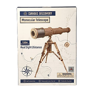 Rowood Telescope 3D Puzzles for Adults, DIY Wooden Model Building Kit, Christmas Birthday Gift for Kids Teens