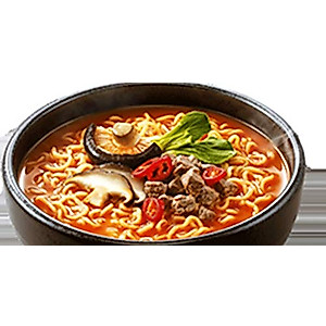 Nongshim Premium Shin Black Instant Ramen Noodle Cup, 6 Pack, Chunky Vegetables & Real Beef, Microwaveable Ramen Soup Mix