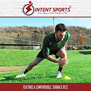 INTENT SPORTS 360° Dynamic Speed Resistance and Assistance Trainer Kit 8 Ft. Strength 80 Lb Resistance Running Bungee Band (Waist). Solo or Partner. Multi-Sport Maximize Power, Strength, Speed! eBook!