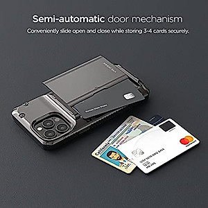 VRS Design Damda Glide Pro Phone Case for iPhone 13 Pro Max, Sturdy Semi Auto Wallet [4 Cards] Case Compatible for iPhone 13 Pro Max Case (2021)