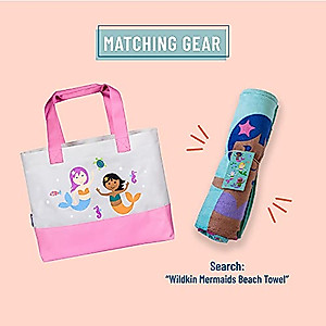 Wildkin Tote Bag for Kids & Adults, Measures 19.5 x 13 x 4.5, Polyester Fabric Travel Tote Bags, Features Two Durable Carrying Handles with Moisture-Resistant Interior Lining (Mermaids)