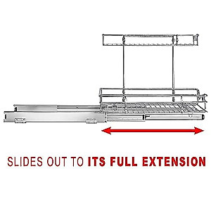 Hold N’ Storage 2 Tier Under Sink Organizers and Storage - slide out Cabinet Organizer With Sliding Drawers For Inside Cabinets- 12"W x 21"D x 15”H, Chrome.