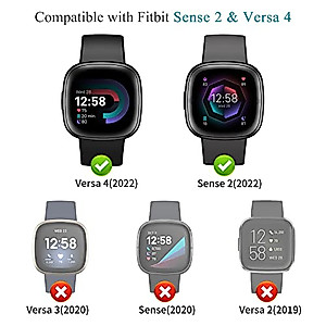 RICHONE 8-Pack Compatible with Fitbit Versa 4 & Sense 2 (2022) Screen Protector Case, Bling Diamonds Cover Soft TPU Bumper Smartwatch Accessories(8 Colors, Versa 4 & Sense 2)