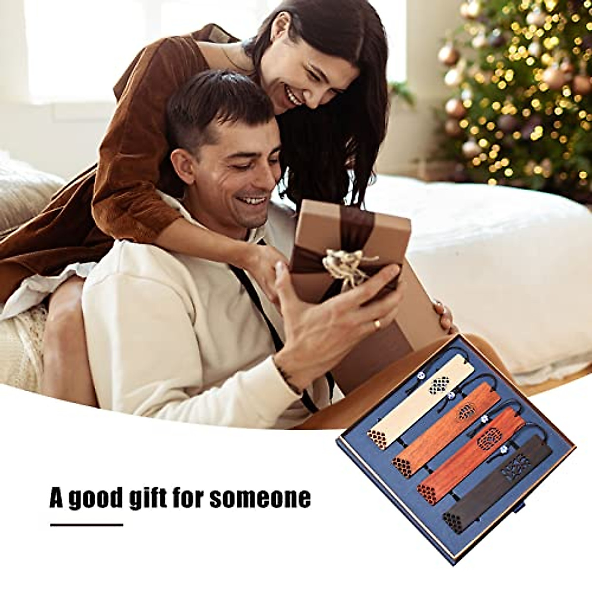 4Pcs Wood Bookmark, Carving Bookmarks for Men Handmade Wooden Bookmarks Box Set Natural Wooden Hollow Out Bookmarks Chinese Style Bookmarks for Graduation Teachers Appreciation Book Lovers Gifts