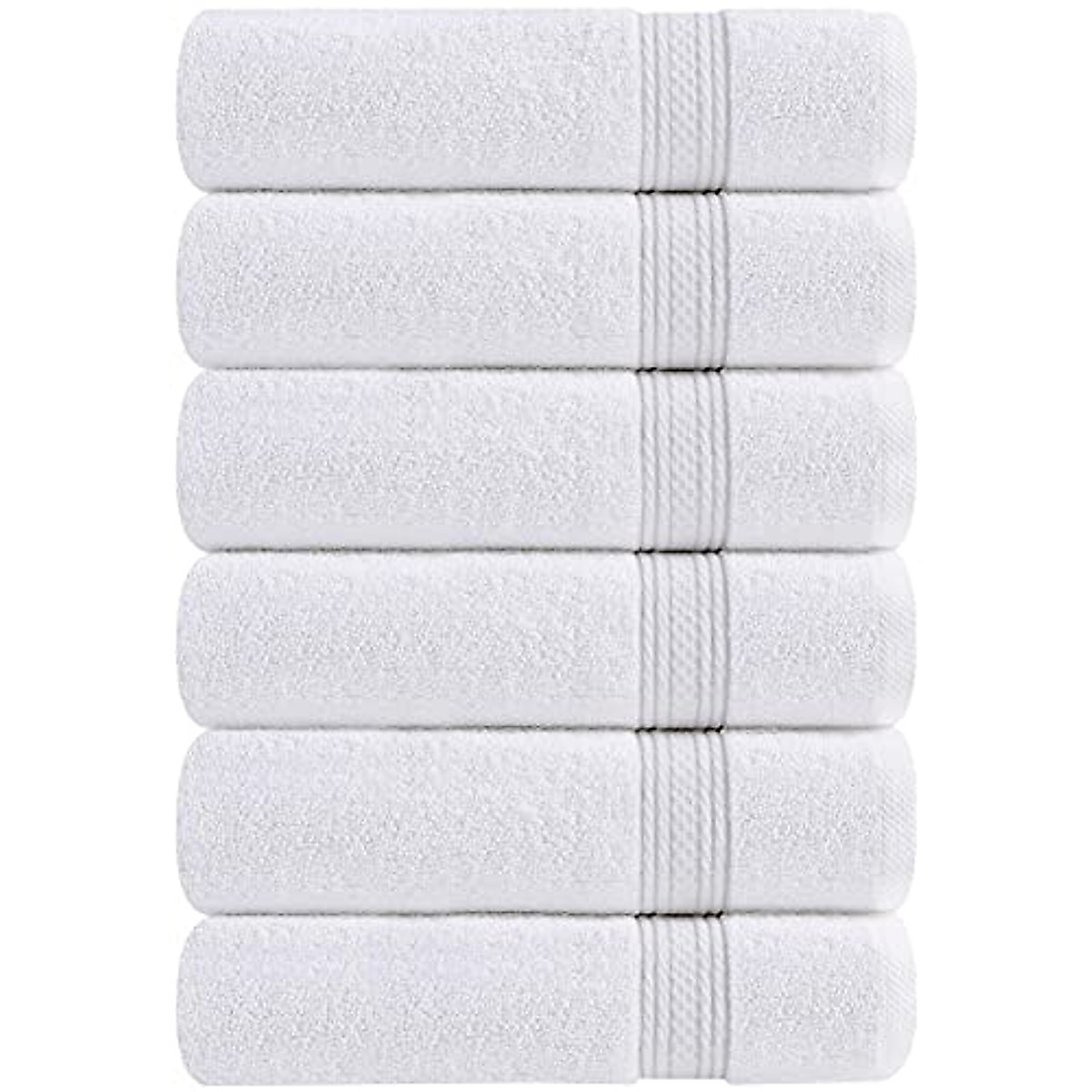 Utopia Towels Premium Bundle - 1 Cotton Washcloths White (12x12 inches),Pack of 24 with 1 White Hand Towels 600 GSM (16 x 28 inches), Pack of 6