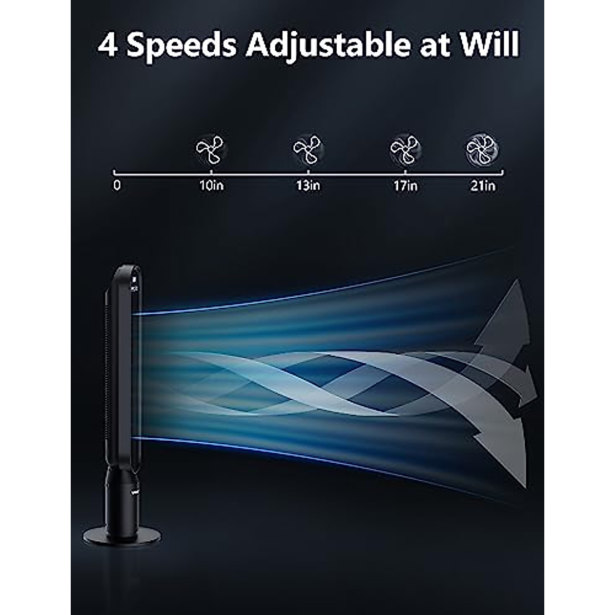 VAGKRI Tower Fan 42" Oscillating Tower Fan with 3 Modes, 4 Wind Speeds, 12H Timers, 90°Oscillation & 135° Vertical, Standing Fans for Home Bedroom Living Room Office, Powerful Floor Fan with Remote