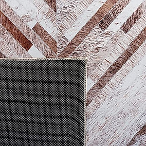 Safavieh Faux Hide Collection Machine Washable Slip Resistant 9' x 12' Beige/Brown FAH526A Rustic Lodge Modern Glam Bedroom Living Room Area Rug