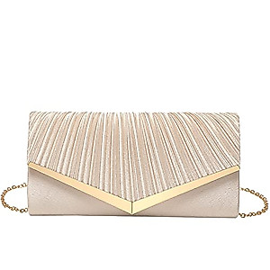 LETODE Clutch Purses for Women Evening Bags and Clutches for Women Envelope Handbags Party Prom Wedding Purse (Apricot)