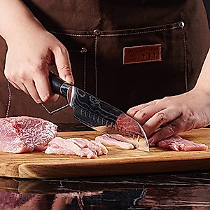 Damascus Santoku Knife 7 Inch, VG-10 67 Layer Damascus Steel Japanese Knife, Razor Sharp Kitchen Knife with Solid G10 Handle, Professional Cooking Knife with Gift Box