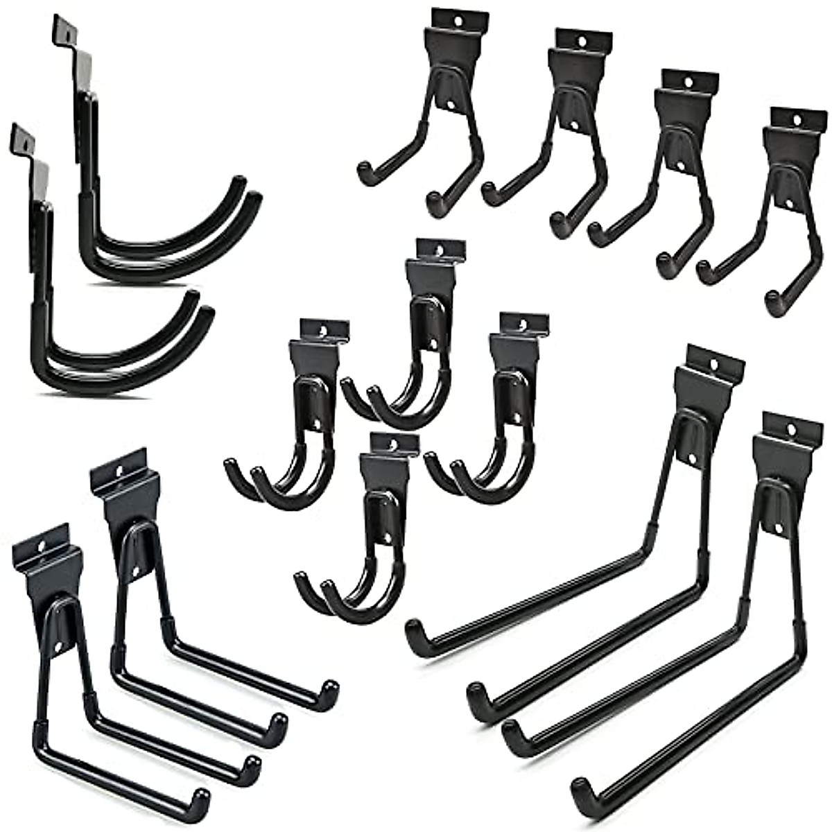 ATOOLA Slatwall Hooks, Garage Slatwall Accessories, Multi Size Slatwall Hooks and Hangers, 14Pack