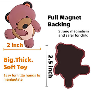 Fridge Magnets for Toddlers,Refrigerator Magnets for Kids Full Back Magnetic Rubber Kids Magnets Educational Toy Baby Magnet Gift Cute Animal Magnets