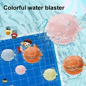 Grebest Reusable Water Balloons,Summer Outdoor Pool Beach Water Fighting Ball Games Toy-Self-Sealing Quick Fill Water Bombs Balls for Kids Adults Pink C 2.36