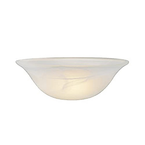 Aspen Creative 23510-11,Alabaster Replacement Glass Shade for Medium Base Socket Torchiere Lamp, Swag Lamp and Pendant, 14" Diameter x 4-3/4" High.