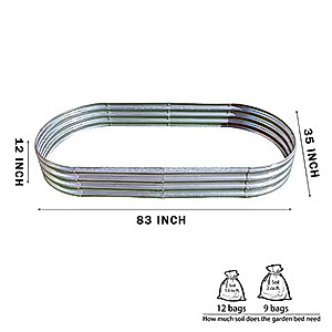 Aozora 2 Pcs Metal Raised Garden Bed,7-ft Planter Raised Beds Garden,Galvanized Raised Garden Beds for Vegetables Flower Herb (Silver)