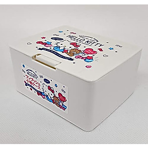 Friend Sanrio Hello Kitty Cute Box with One Touch Open Lid, Makeup Case, Accessory Case, Cosmetic Case, 4.2in x 3.5in x 2.1in