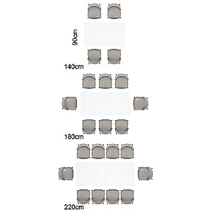 Fingertip WD Extendable Dining Table for 6-10 Person, Wooden Dining Room Table, Modern Extendable Table for Gatherings, Meeting for Small Kitchens, Dining Office Areas(White)