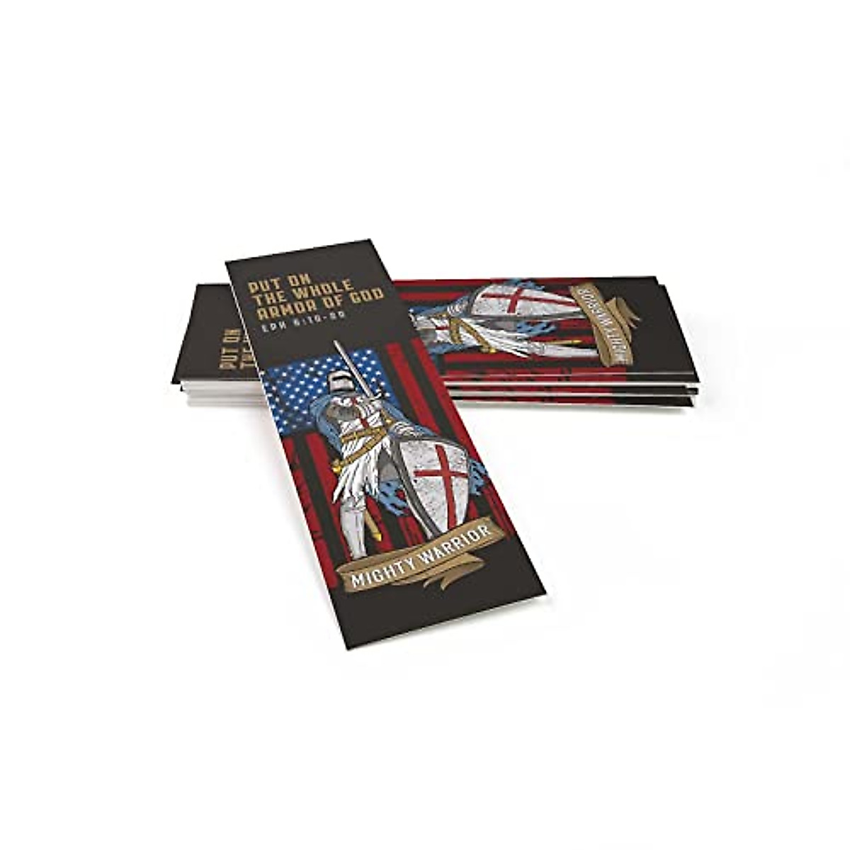 Full Armor of God Bible Bookmarks, Pack of 25 Templar Knight Christian Bible Verse Bookmarkers for Bible Study & Sunday School, Mighty Warrior Faith & Prayer Scripture Card Gifts for Men & Women