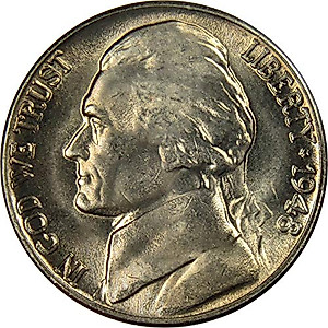 1948 D Jefferson Nickel 5 Cent Piece BU Uncirculated Mint State 5c US Coin