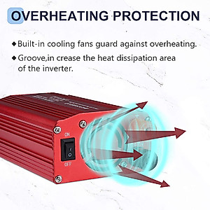 300W Car AC Power Inverter DC 12V to 110V for Vehicles Converter 3.1A Dual USB Fast Charging Ports Car Charger Adapter,Red