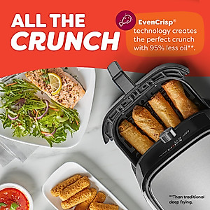 Instant Vortex Plus 6-in-1, 4QT Air Fryer Oven, From the Makers of Instant Pot with Customizable Smart Cooking Programs, Nonstick and Dishwasher-Safe Basket, App With Over 100 Recipes, Stainless Steel