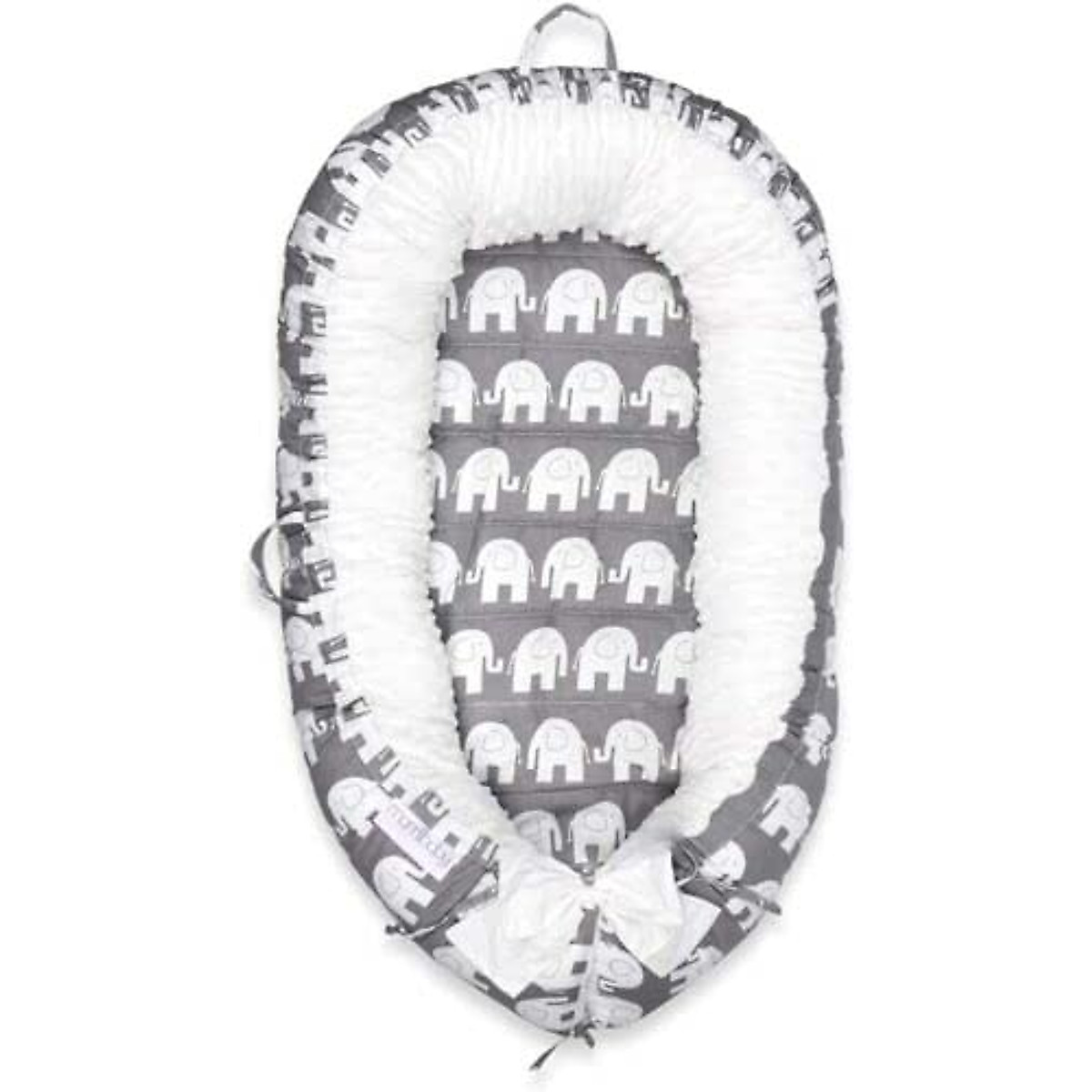 Portable Baby Nest Bed with Pillow Cushion Born Travel Bed for Outdoor Bed Baby Lounge Crib Drop Bassinet Nest Infant (Arrow-BB) (Elephant)