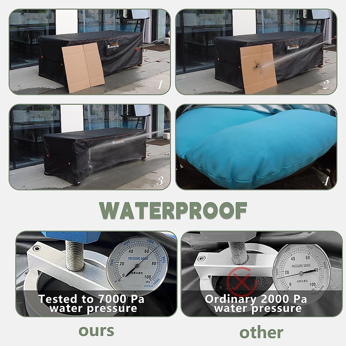 Patio Furniture Set Covers Waterproof, Outdoor furniture covers waterproof clearance, Sectional Sofa Couch Set Covers for Winter,Table Chair Cover Outside Rectangular Heavy Duty 90"Lx65"Wx28"H