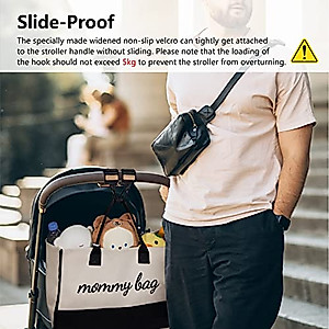 TOPDesign Universal Baby Stroller Organizer, Stroller Caddy with Heightened Insulated Cup Holders & Non-Slip Secure Hooks Accessories, Fits Most Strollers, Machine Washable (Blue)