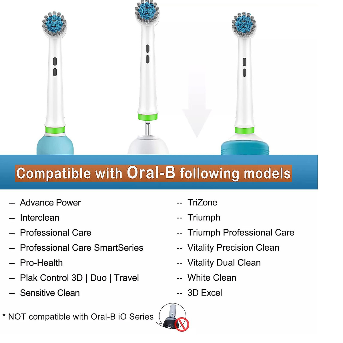 Toothbrush Heads for Oral B Braun Replacement Heads, Professional Electric Toothbrush Heads, Precision Clean Brush Heads Refill Compatible with Oral-B 8000/Pro 9600/1000/ 3000/5000/7000 (EB17XSA)