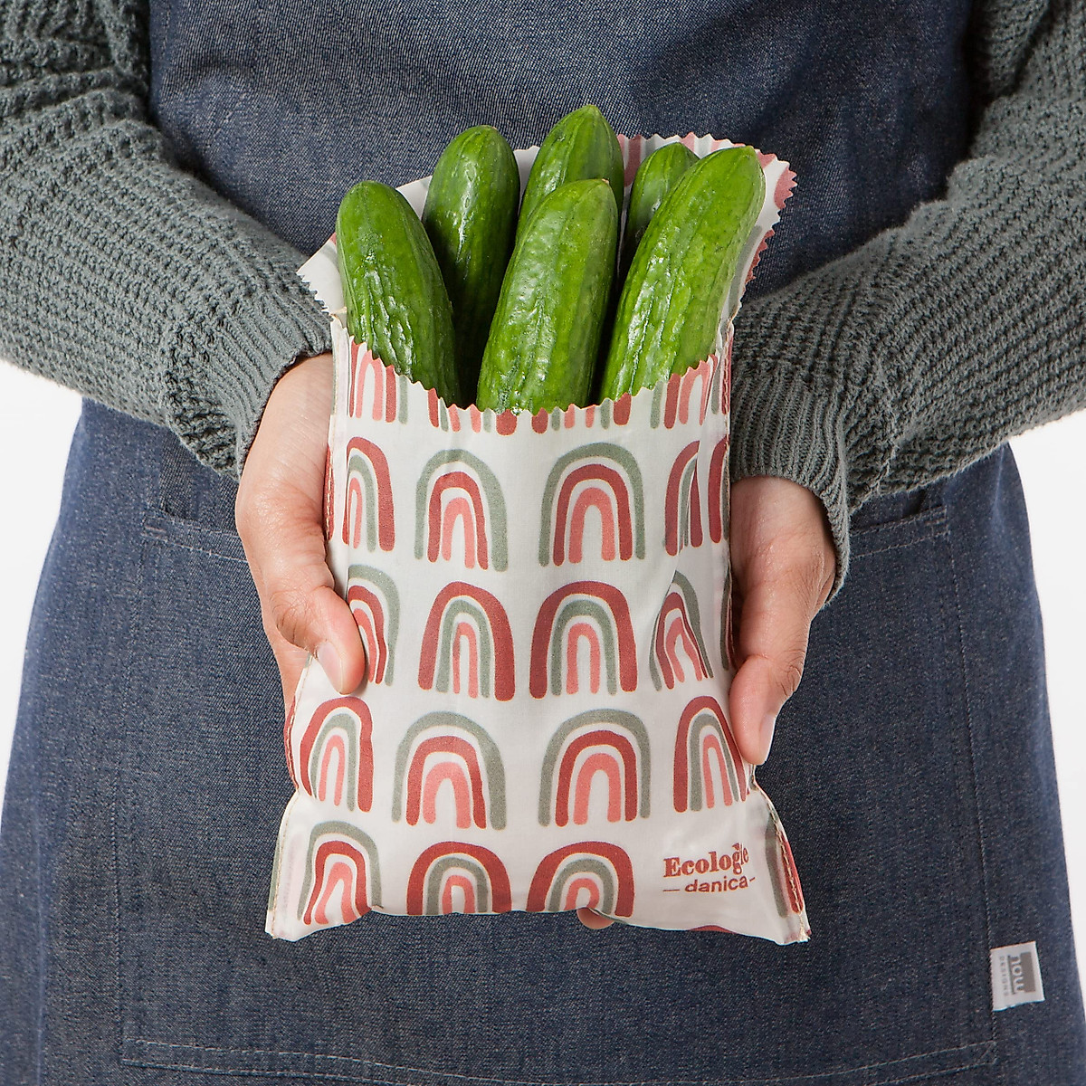 Ecologie Reusable Beeswax Sandwich Bag Prisma Reusable Food Storage Bags, 6.5 x L6.5, Set of 2