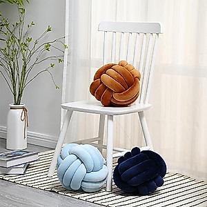 Petrella Knot Pillows Ball Round Throw Pillows Home Decor Cushion Decorative Aesthetic Throw Pillows，Caramel 8inch