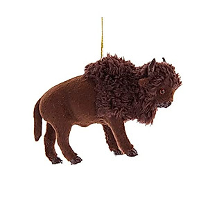 Furry Brown Buffalo Ornament