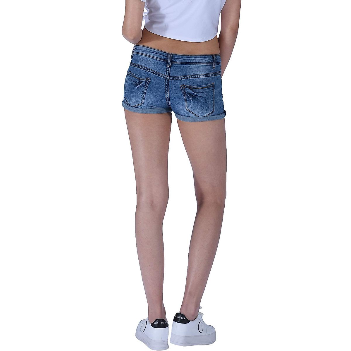 PHOENISING Women's Sexy Ripped Hole Hot Pants Girl Attractive Denim Shorts, Size 2-16