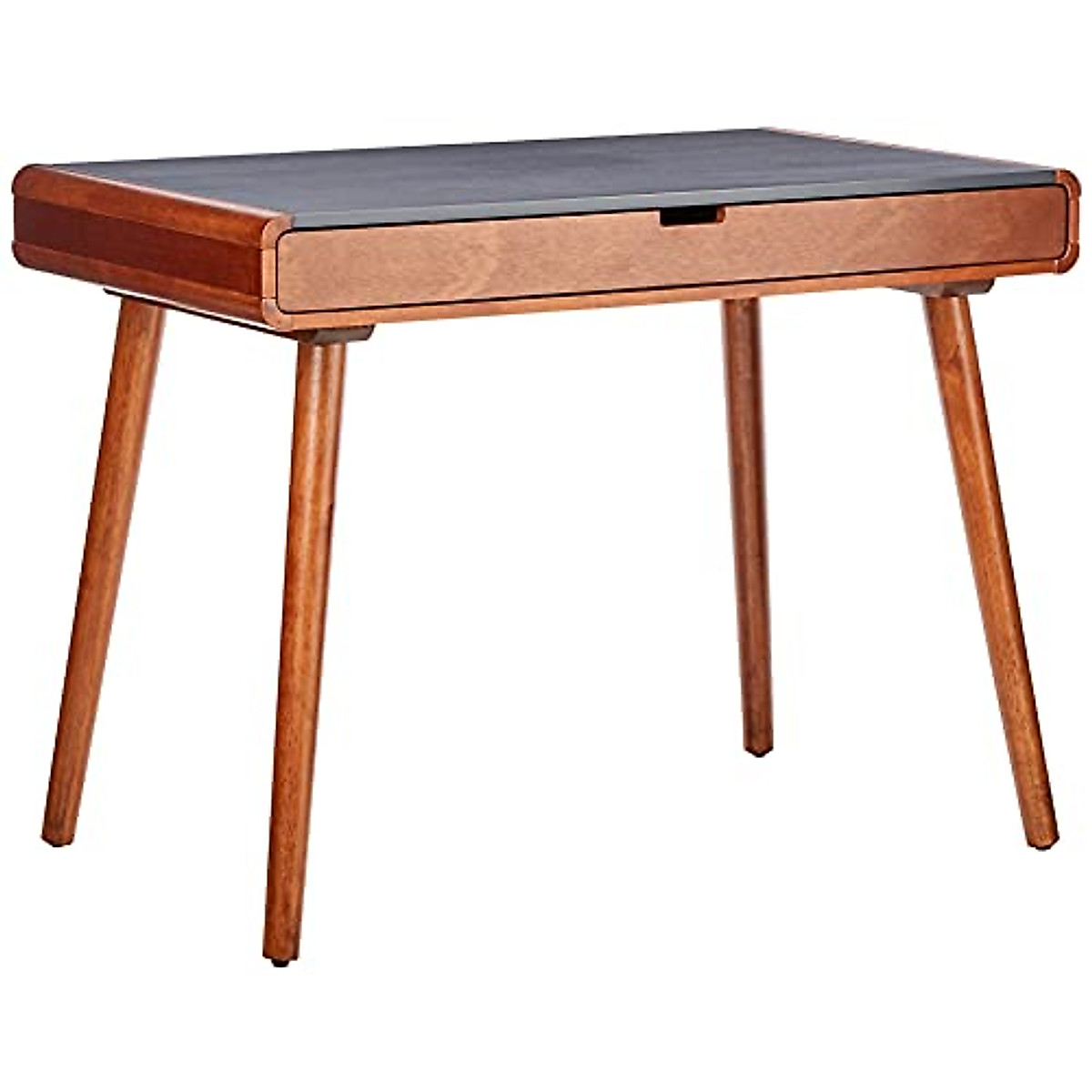 Christopher Knight Home Peninah Mid-Century Rubberwood Writing Desk, Charcoal Grey / Medium Brown
