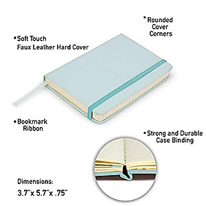 Simply Genius A6 Pocket Size Mini Notebooks with Hardcover - Ruled Small Pocket Journal Set for School, Home & Office - 124 pages (3.7" x 5.7") with Inner Pocket (Light Blue, 12 Pack)