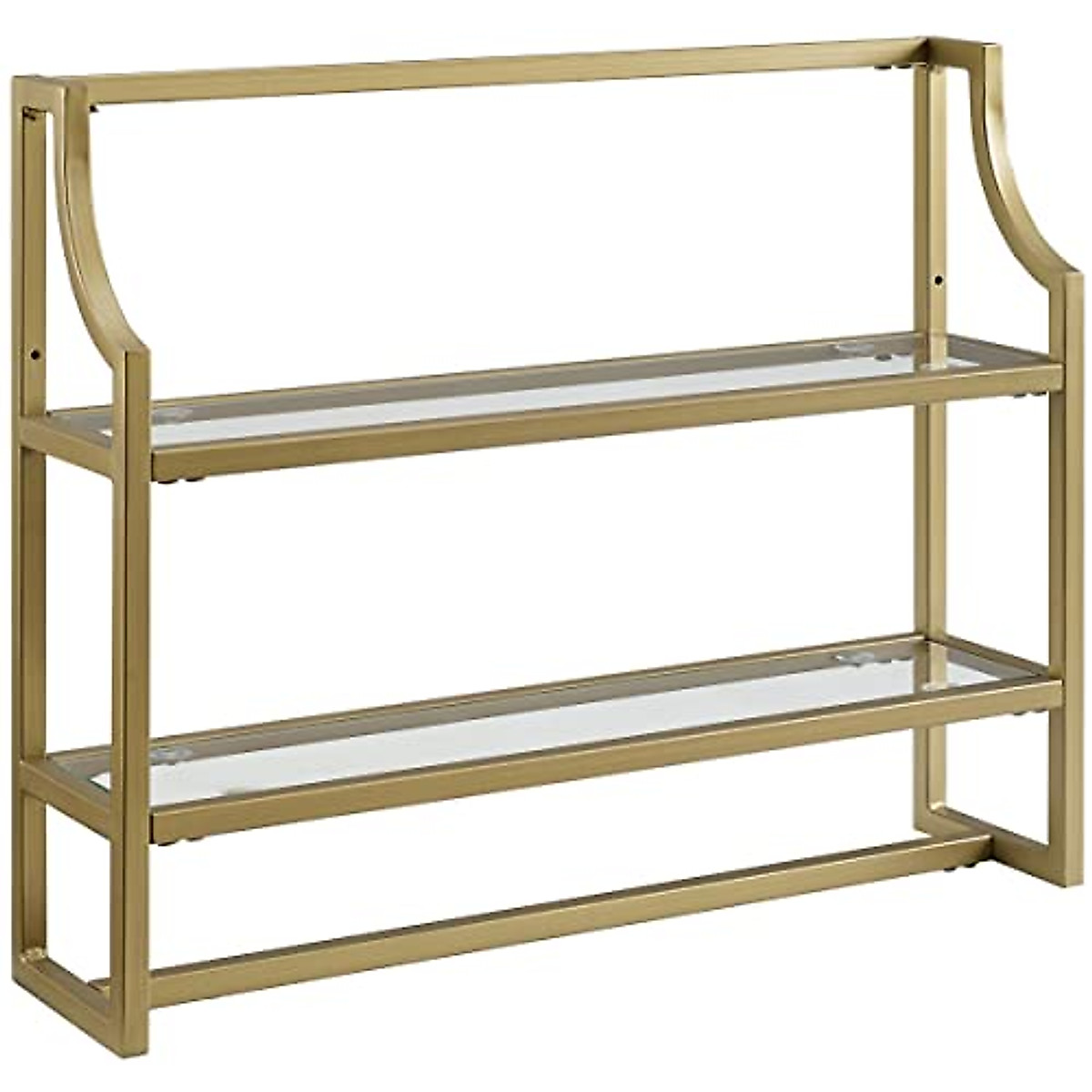 Crosley Furniture Aimee Wall Mounted Bathroom Storage Shelf with Towel Rack and Shelves, Gold