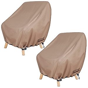 ULTCOVER Waterproof Patio Chair Cover 2 Pack – Outdoor Lounge Deep Seat Single Lawn Chair Cover Fits Up to 35W x 35D x 34H inches