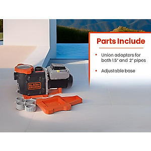 BLACK+DECKER Variable Speed Pool Pump Inground with Filter Basket and Easy Programmable Touch Pad Interface, 3 HP