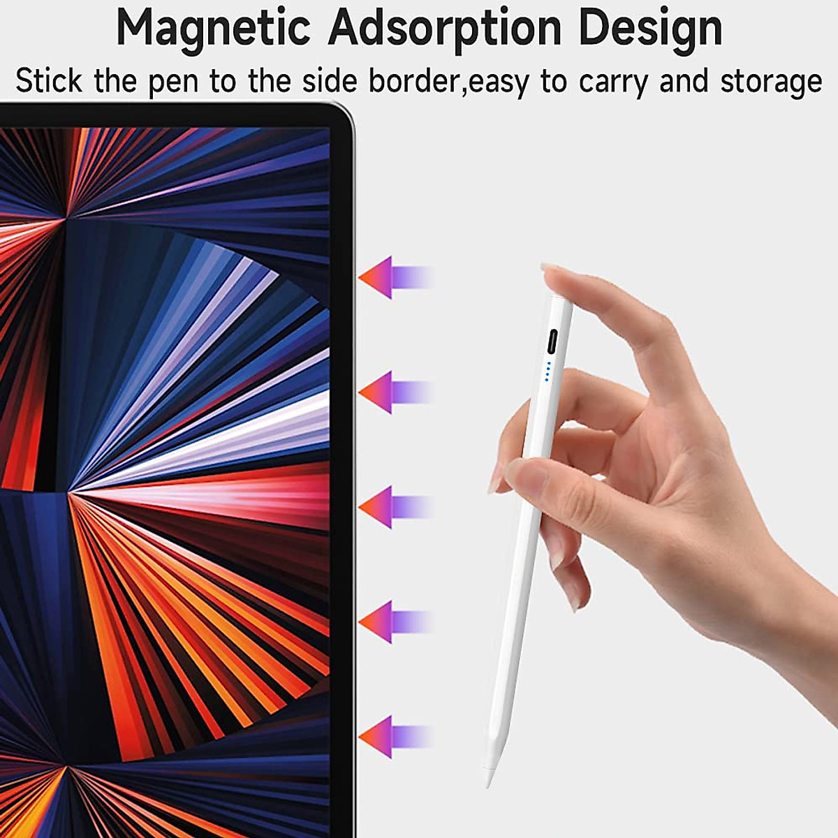 Stylus Pen for ipad 9th Gen, iPad Mini 5/6, iPad 6/7/8/10, iPad Air 3/4/5, Active Pencil 2nd Generation Fast Charge iPad Pencil Compatible with Apple iPad (2018 and Later)