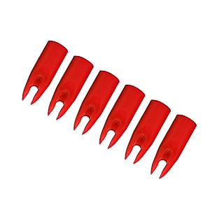 Lamehfyo 50 Pack Archery Arrow Nocks Plastic Nocks Replacement Arrow Tail Glue On 7mm Arrow Shaft Archery Nocks for DIY Arrows End Accessory (Red)
