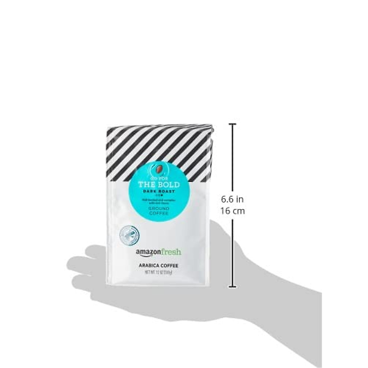 AmazonFresh Go For The Bold Ground Coffee, Dark Roast, 12 Ounce