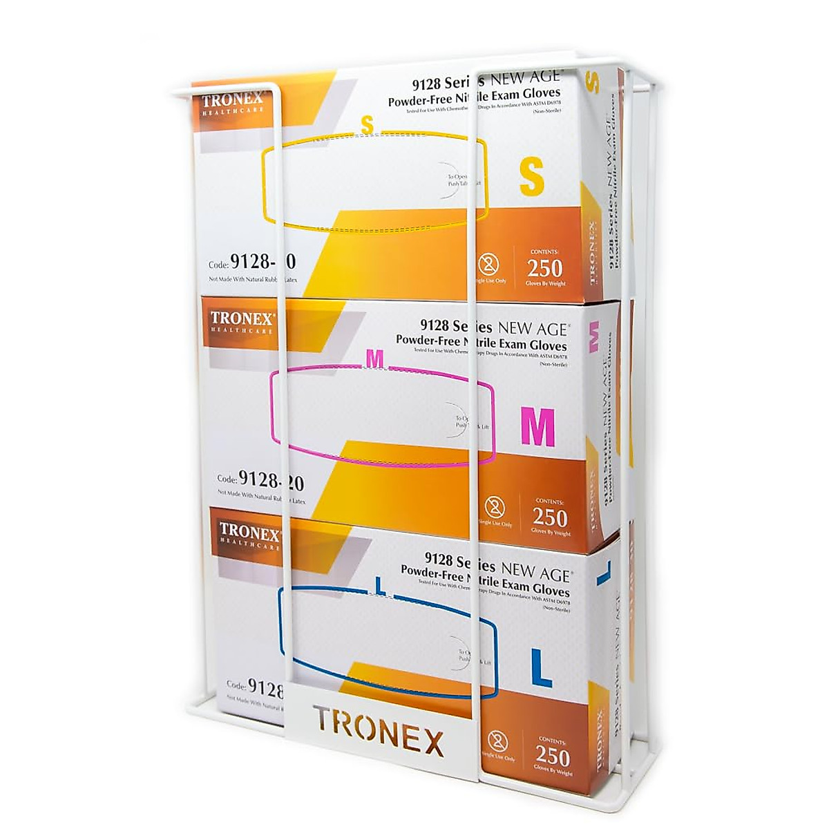 Tronex Triple Wall Mount Glove Dispenser Racks - 3 Wire Rack Holder for Disposable Gloves and Napkins - Durable Metal Organizer for Healthcare Industry (5)