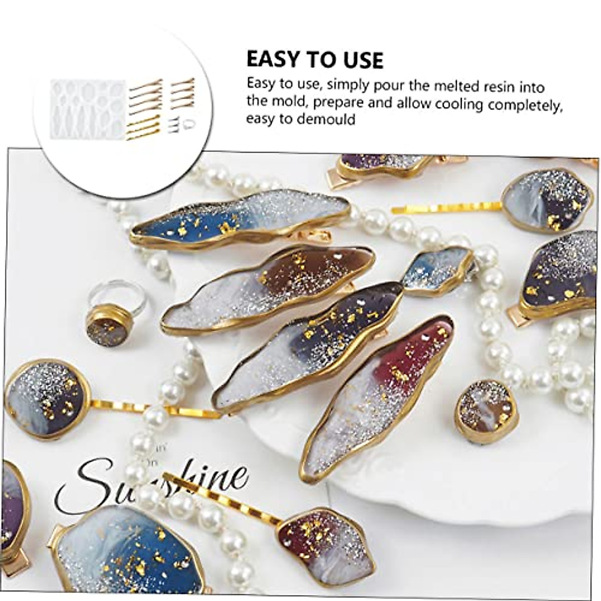 LIGHTAOTAO 1 Set Tray Mold Silicone Molds Resin Tray Mold Molds for Epoxy Resin Silicone Hairpin Molds Student Stationery Pendant Metal Simple Cake Mold Stencils for Crafts Hairpin Mold