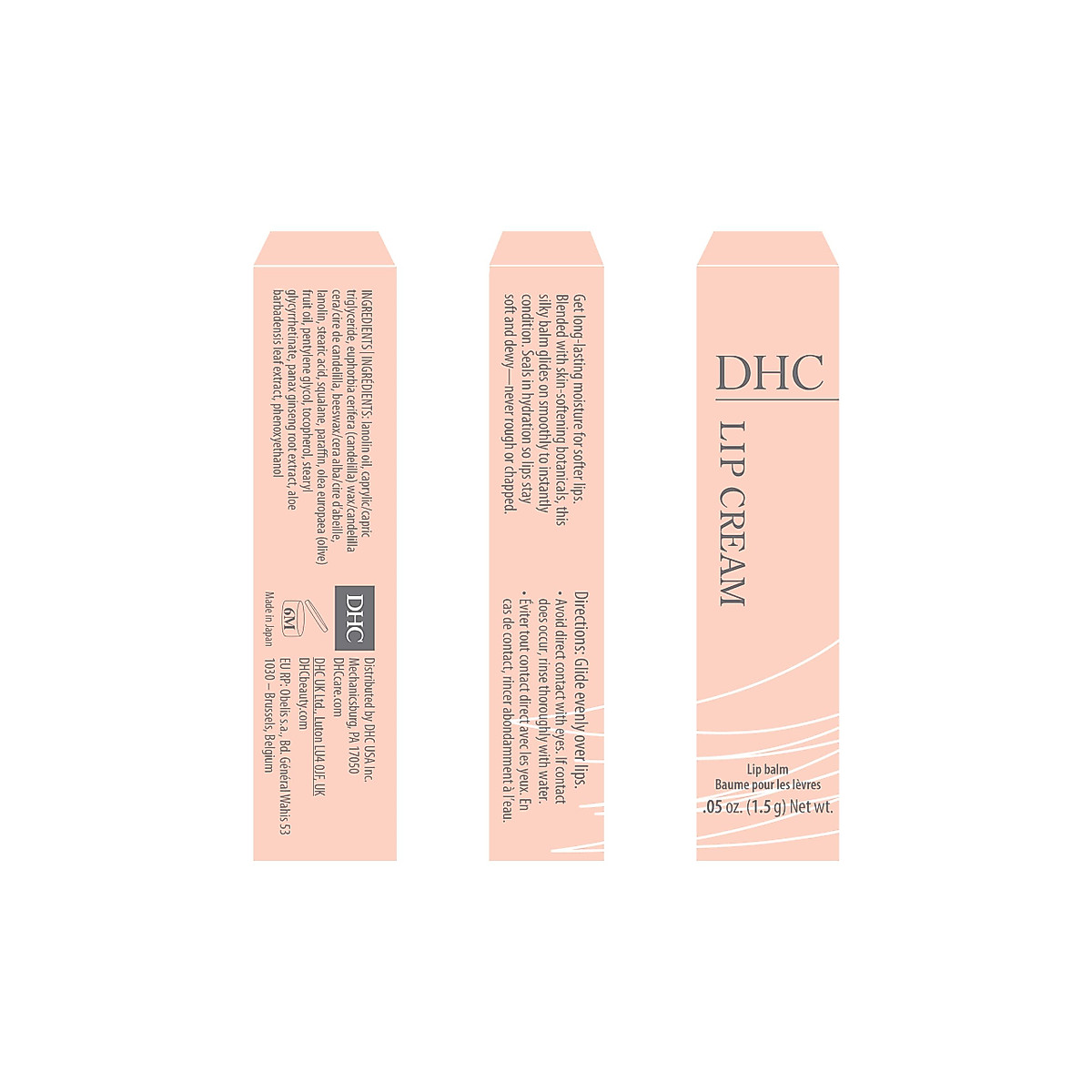 DHC Lip Cream 3 pack, Ultra-Moisturizing, Soothing, Hydrating, Dry, Chapped Lips, Protecting, Fragrance and Colorant Free, 0.05 oz. Net wt.