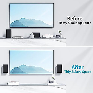 Universal Speaker Wall Mount Brackets for Samsung Sony Vizio Bose Klipsch and More Speakers with Speaker Wire - Wall Speaker Mount for Satellite & Surround Sound Speakers with Keyhole and Thread Hole