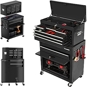 8-Drawer High Capacity Rolling Tool Box with Wheels,Rolling Tool Chest with Drawer,Tool Box on 4 Wheels with Lock, Tool Storage Cabinet Removable Portable Box for Garage Warehouse