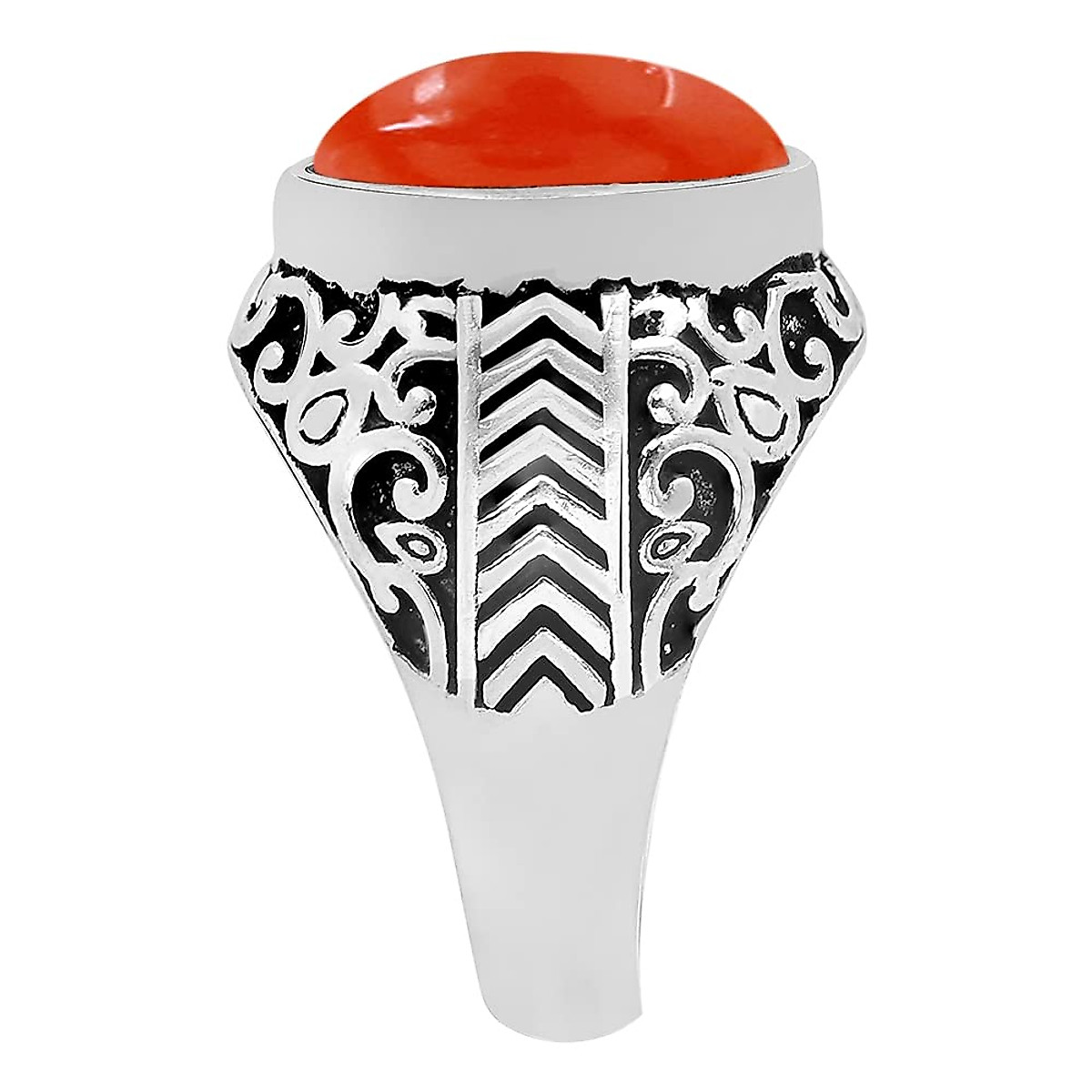 8,55 Cts Solitaire Natural Carnelian Ring 925 Silver Overlay Size 8 For Women, Orange Stone July Birthstone Ring Jewelry Gifts For Her