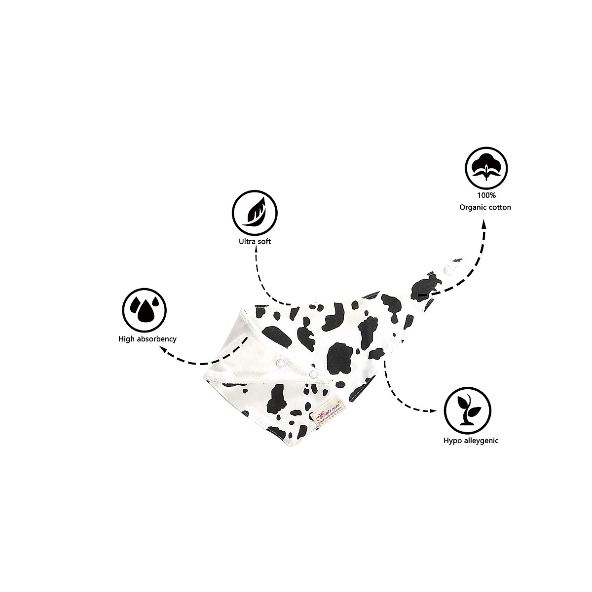 JN&LULU 3-Pack Newborn Baby Bibs Baby Bandana Drool Bibs for Drooling and Teething,Organic Cotton Bibs for Baby Gifts