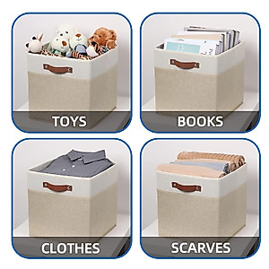 Temary Storage Baskets 13 Inch Fabric Storage Cubes Set of 6 Storage Baskets for Shelves Closet Baskets for Storage with Handles, Cloth Organizer Bins for Home, Office