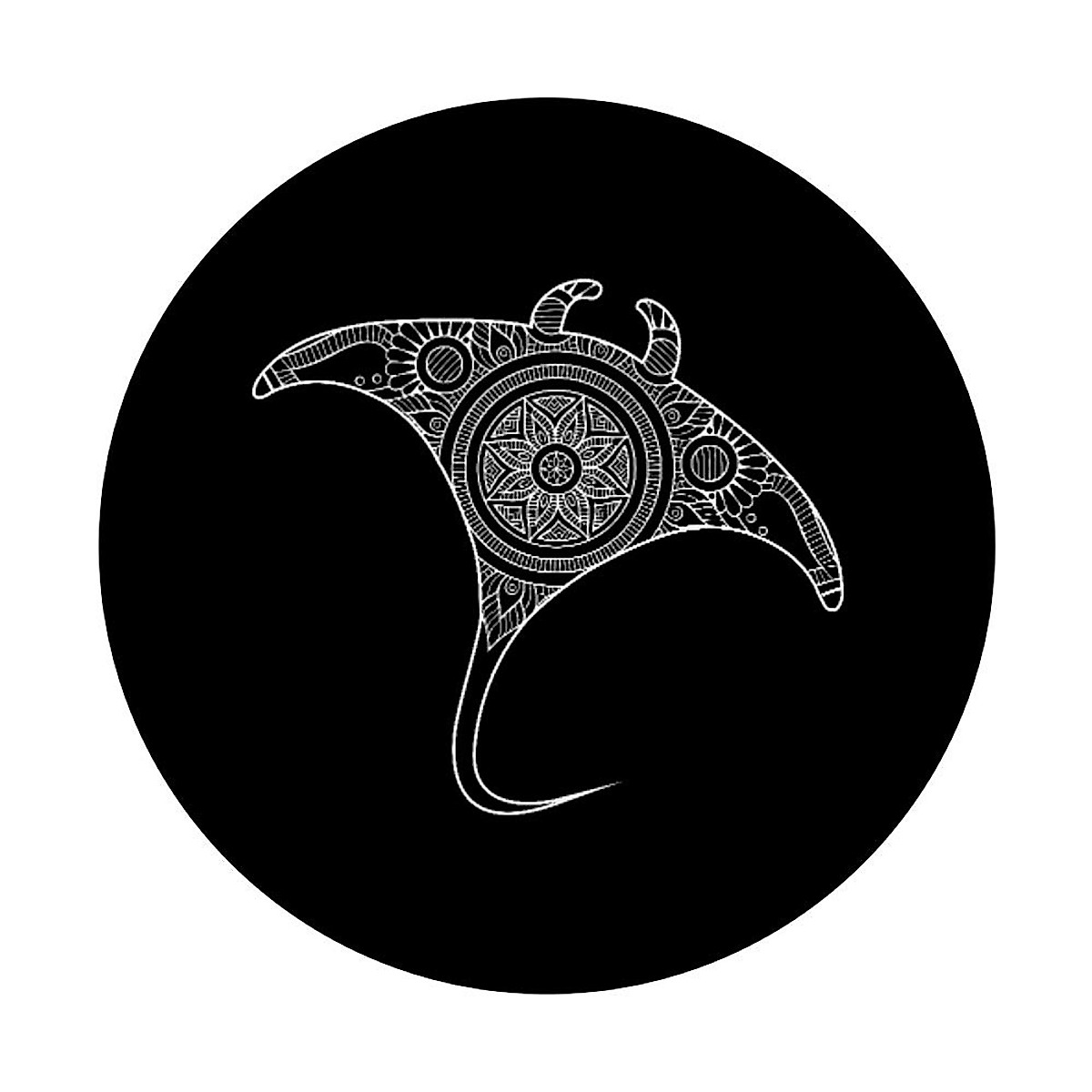 Scuba Diving Diver Ocean Manta Ray Spirit Dive Fun Gadget PopSockets PopGrip: Swappable Grip for Phones & Tablets